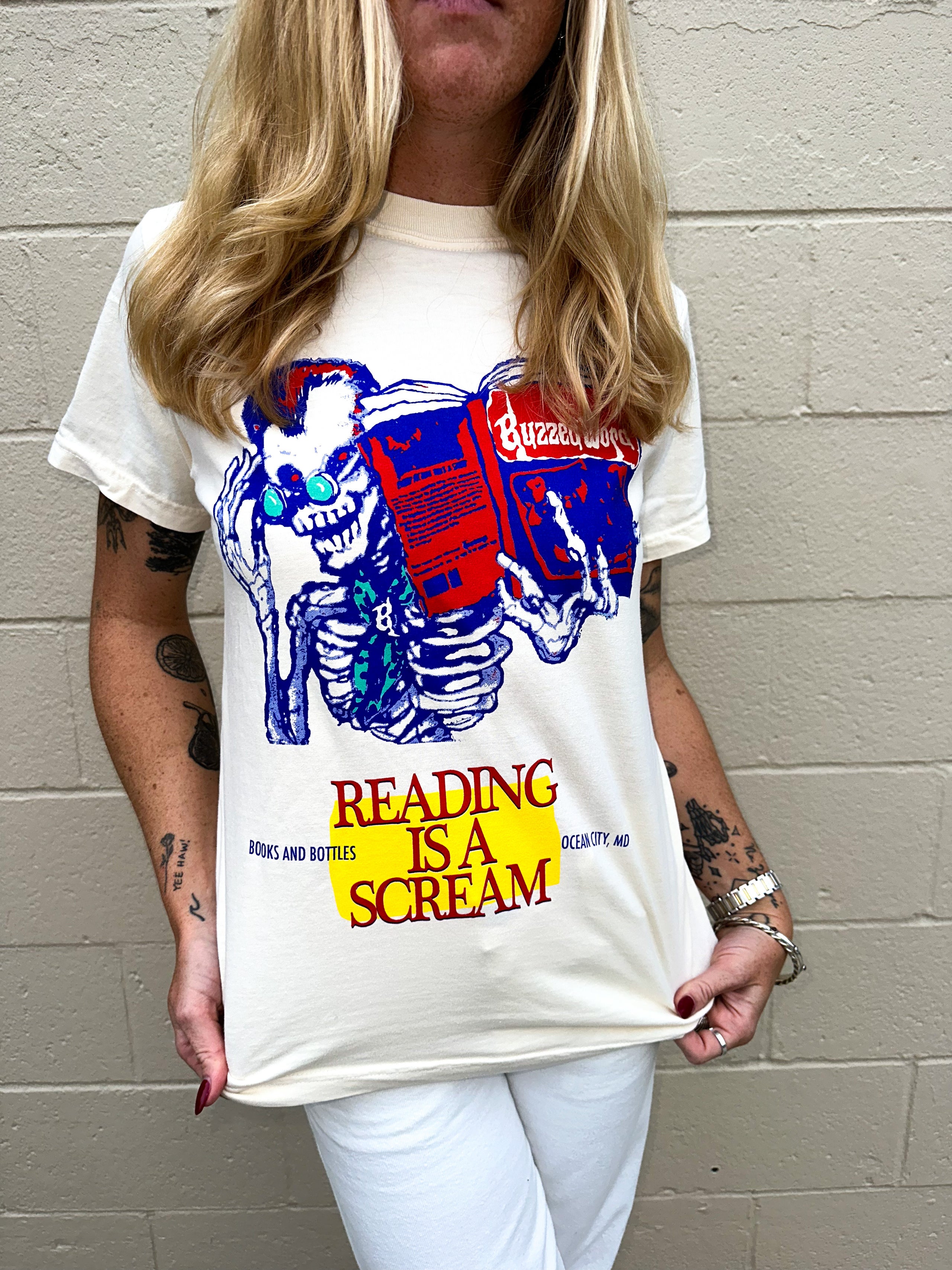 The Buzzed Word x Wetbrains Curly the Skeleton tee | The Buzzed Word LLC